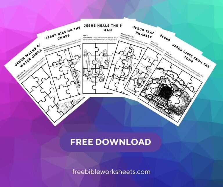 Stories Of Jesus Jigsaw Printable - Free Bible Worksheets