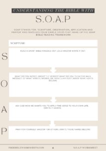 Understanding SOAP for Beginners Bible Worksheet - Free Bible Worksheets