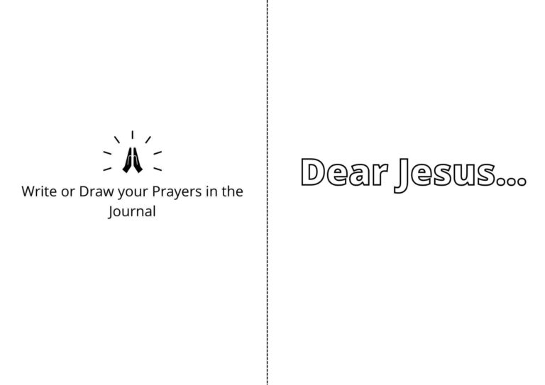 Dear Jesus Color in Prayer Journal Activity Sheet - Free Bible Worksheets
