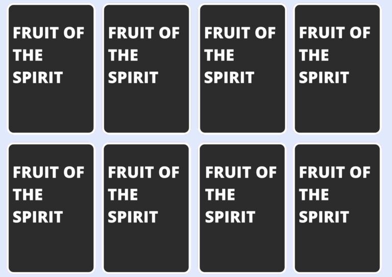 The Fruit of the Spirit VBS Card Game - Free Bible Worksheets