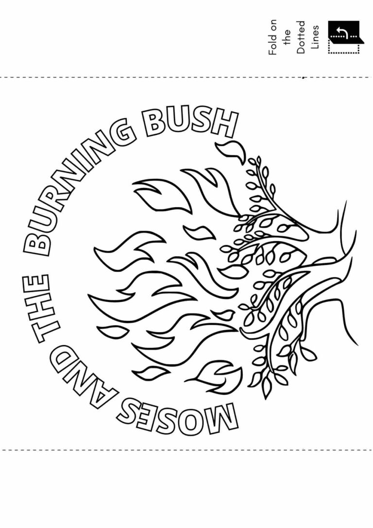 Moses And The Burning Bush Cut And Color Craft - Free Bible Worksheets