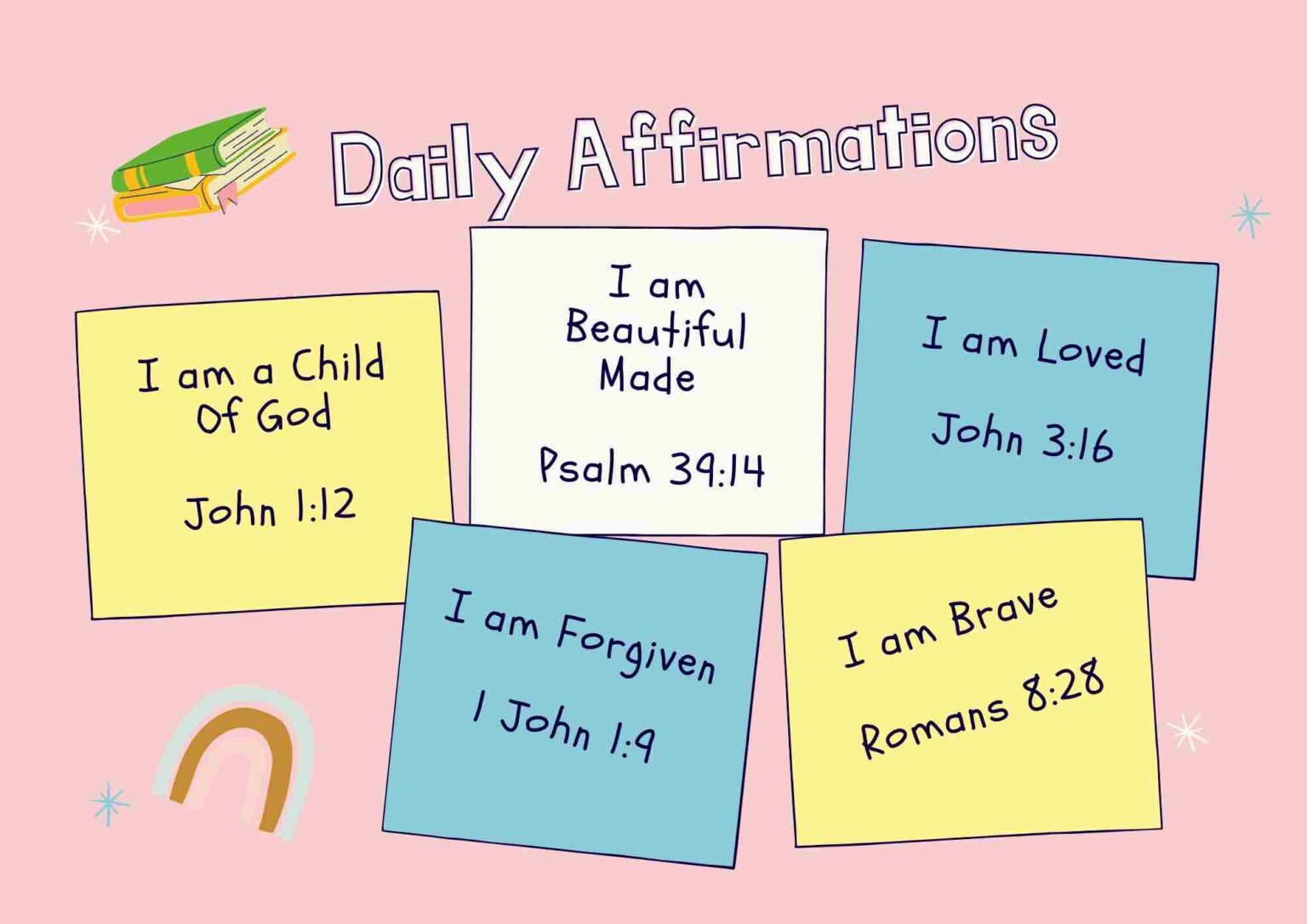 Post-It Daily Affirmations Bible Scripture Printable - Free Bible ...
