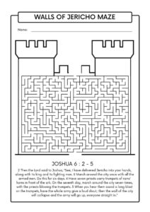 The Walls of Jericho Castle Maze - Free Bible Worksheets