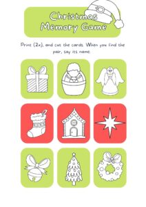 Christian Christmas Themed Colour in Memory Game - Free Bible Worksheets