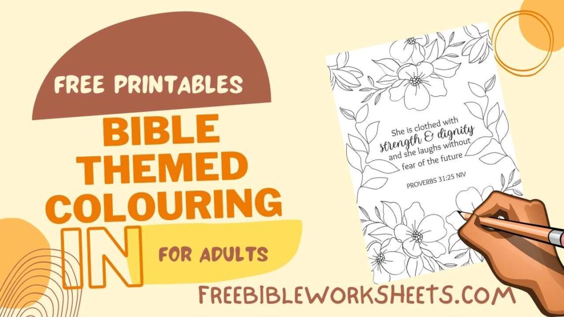 Free bible themed coloring in for adults - Free Bible Worksheets