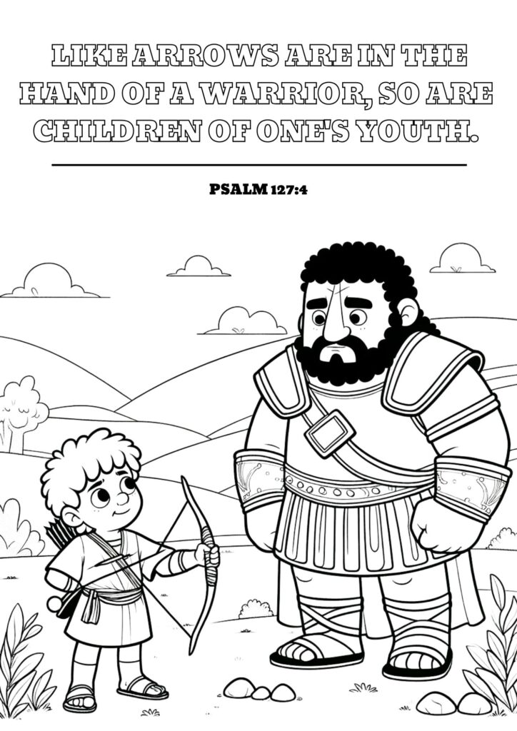 Psalm 127:4 Kids Coloring Page - Arrows of Blessing - Free Bible Worksheets