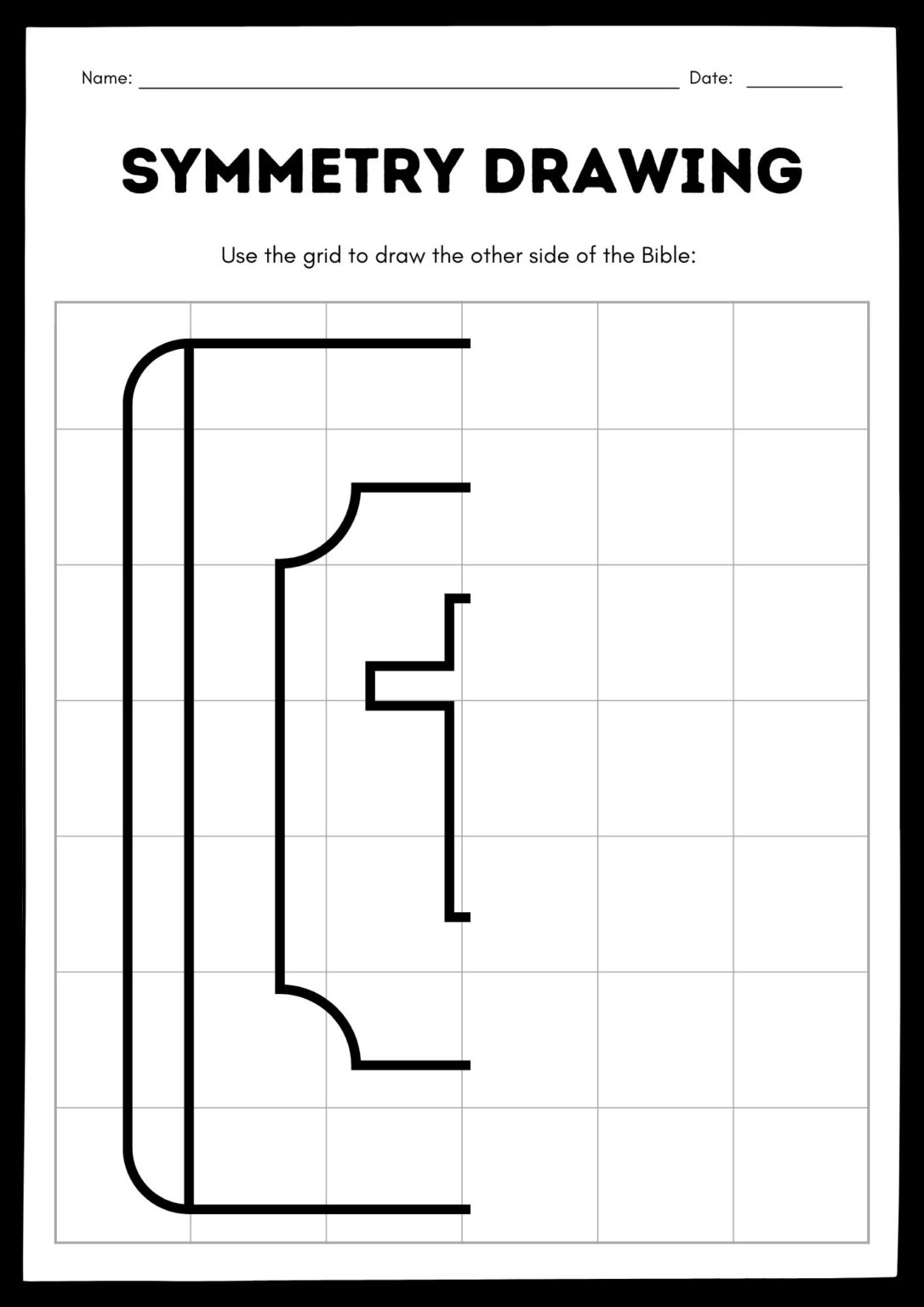 Symmetry Drawing Worksheet Pack – Church, Cross, Bible & Dove - Free ...