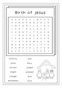 Free Colorful Christian Christmas Word Search Worksheets | Download ...