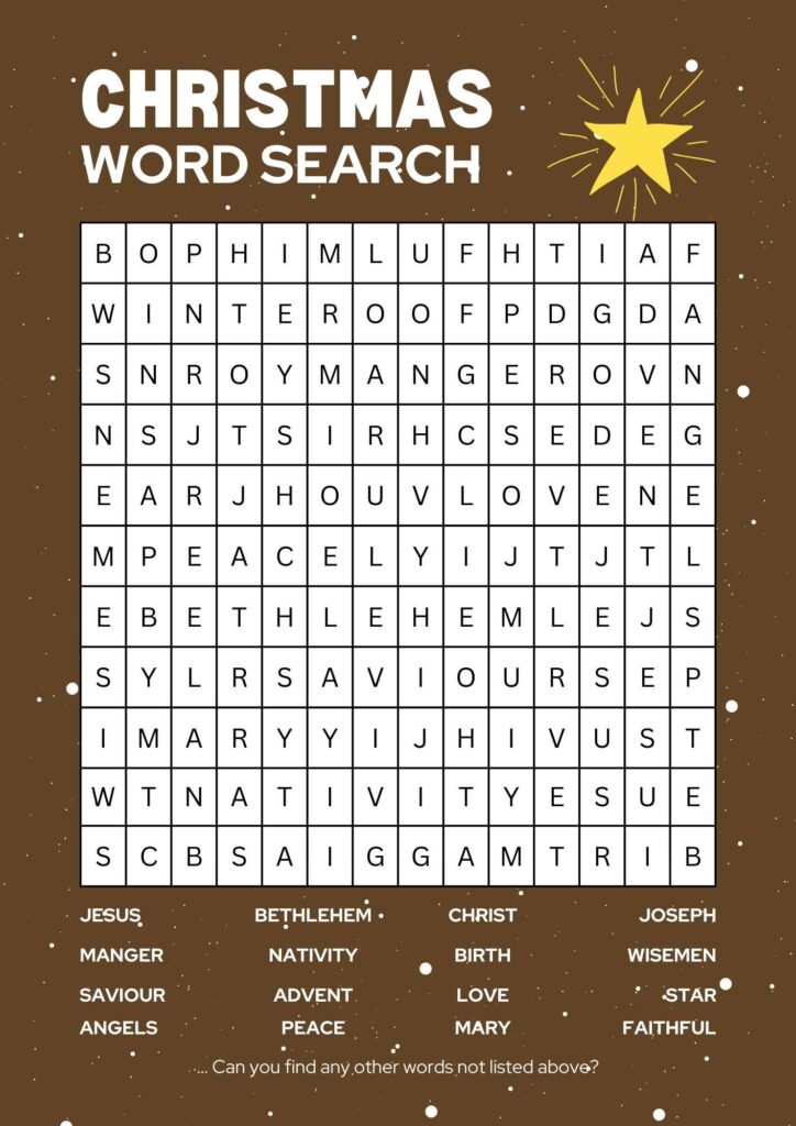 Free Colorful Christian Christmas Word Search Worksheets | Download ...