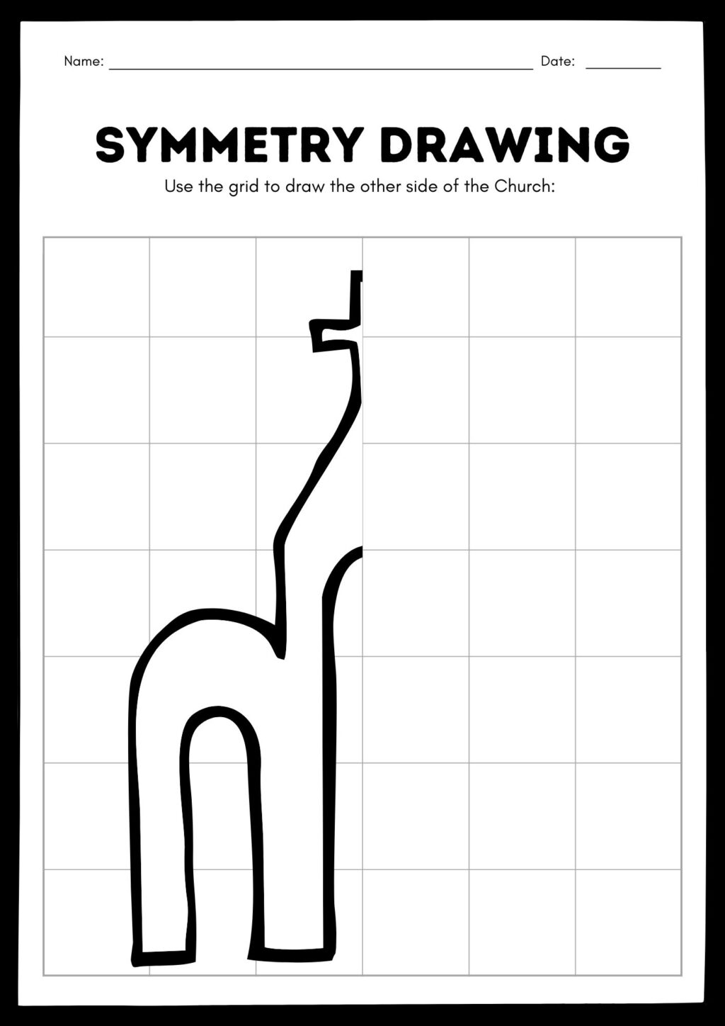Symmetry Drawing Worksheet Pack – Church, Cross, Bible & Dove - Free ...