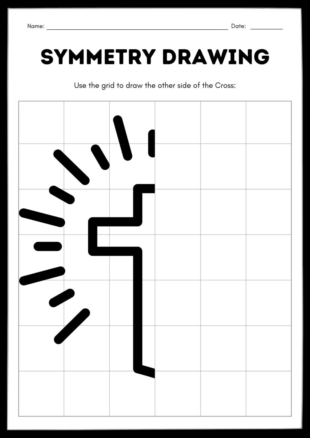 Symmetry Drawing Worksheet Pack – Church, Cross, Bible & Dove - Free ...