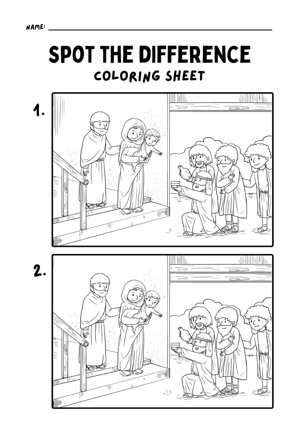 Christmas Spot the Difference Activity | Printable Coloring Worksheet ...