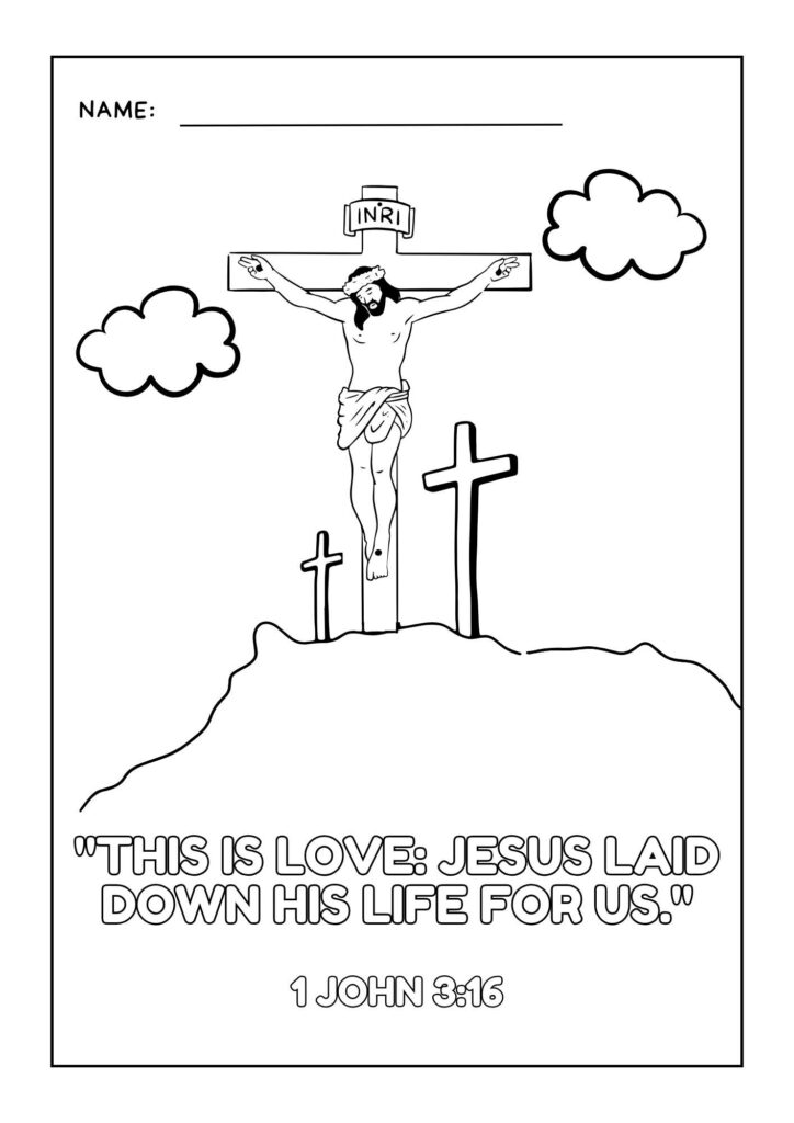 Free Christian Printable Easter Coloring Pages with Bible Verses - Free ...