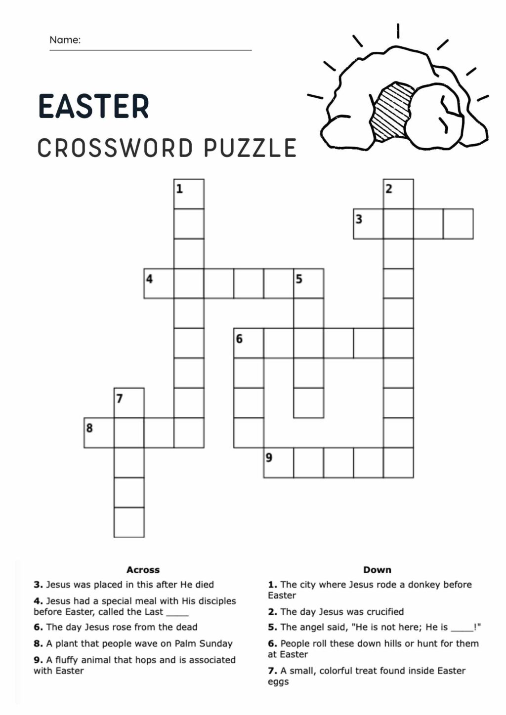 Free Easter Crossword Puzzles – Fun & Printable for Kids - Free Bible ...