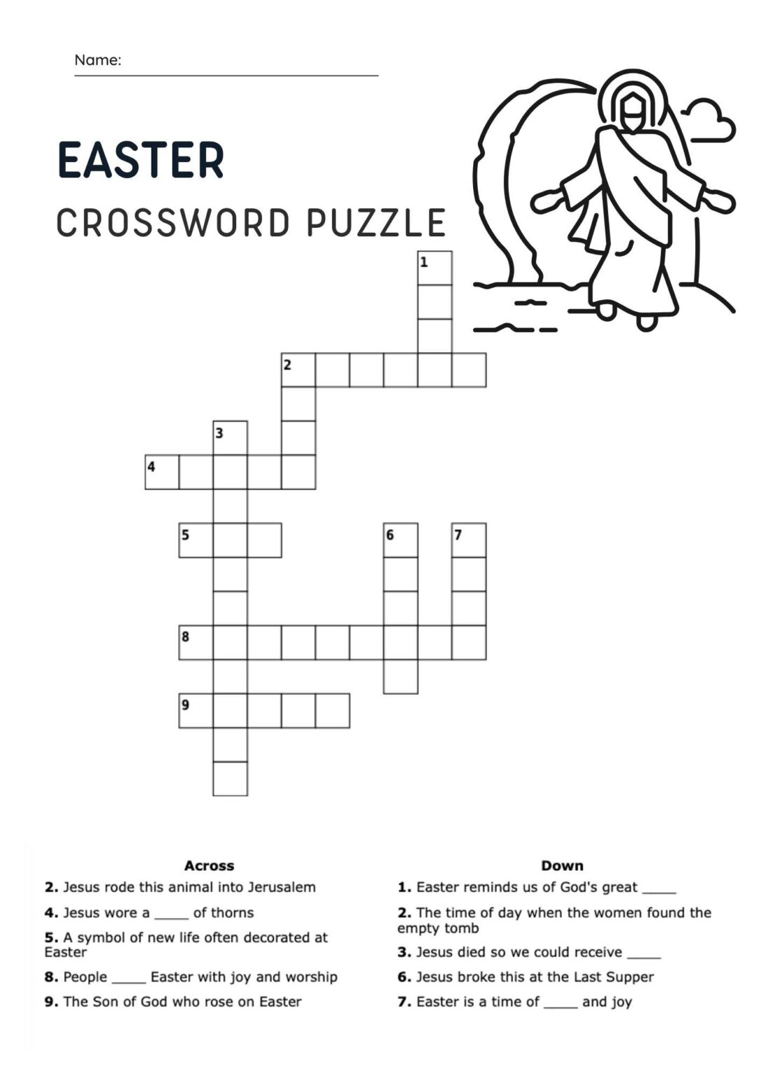 Free Easter Crossword Puzzles – Fun & Printable for Kids - Free Bible ...
