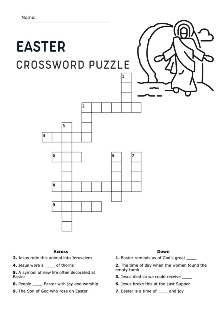 Free Easter Crossword Puzzles – Fun & Printable for Kids - Free Bible ...