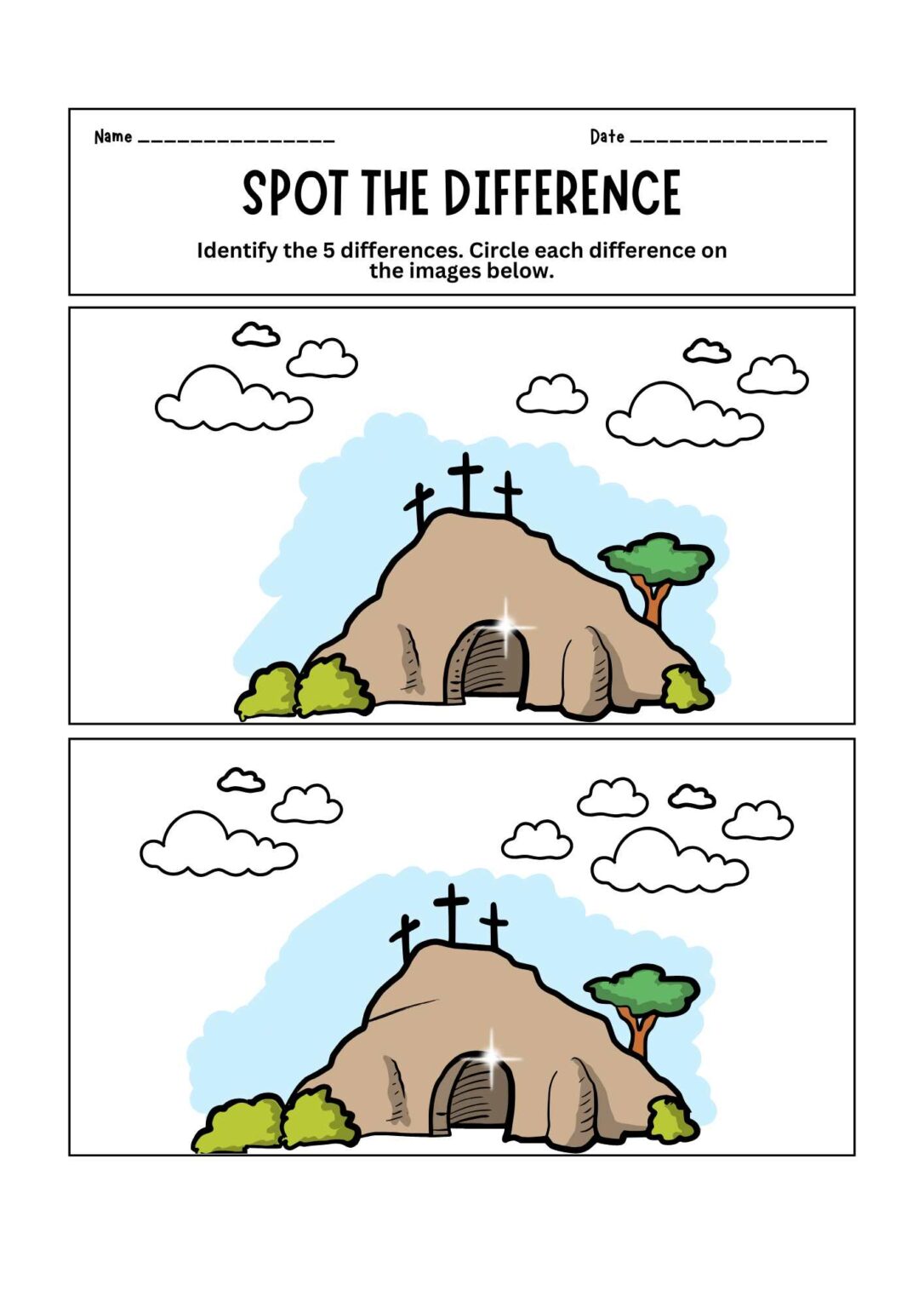 Easter Spot the Difference Activity – Discover the Empty Tomb - Free ...