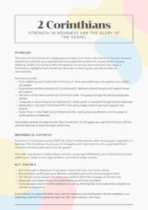 2 Corinthians Bible Summary Sheet Printable – God’s Strength in Our ...