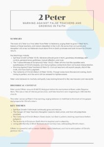 2 Peter Bible Summary Sheet Printable – Standing Firm Against False ...