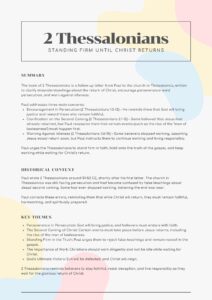 2 Thessalonians Bible Summary Sheet Printable – Staying Faithful in the ...