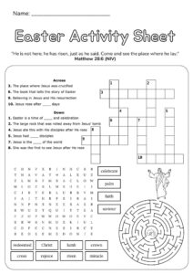 Easter Activity Sheet – Christian Printable for Kids - Free Bible ...