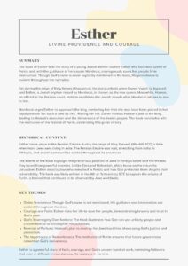 Esther Bible Summary Sheet Printable – Courage, Providence, and ...