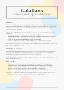 Galatians Bible Summary Sheet Printable – Freedom Through Faith, Not ...