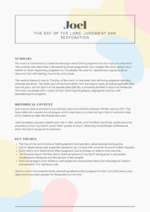 Joel Bible Summary Sheet Printable – God’s Judgment and Promise of ...