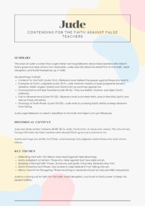 Jude Bible Summary Sheet Printable – Standing Firm Against False ...