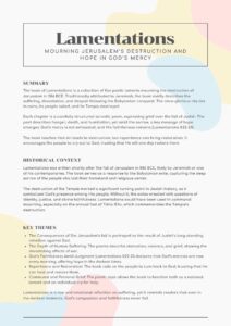Lamentations Bible Summary Sheet Printable – Finding Hope in Suffering ...