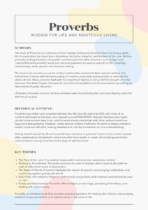 Proverbs Bible Summary Sheet Printable – Living with Godly Wisdom ...
