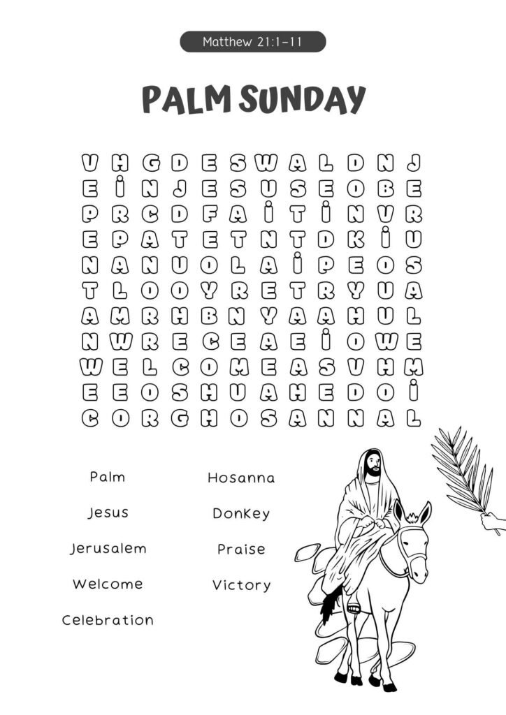 Palm Sunday Multi Worksheet Activity Pack – 6 Activities - Free Bible ...