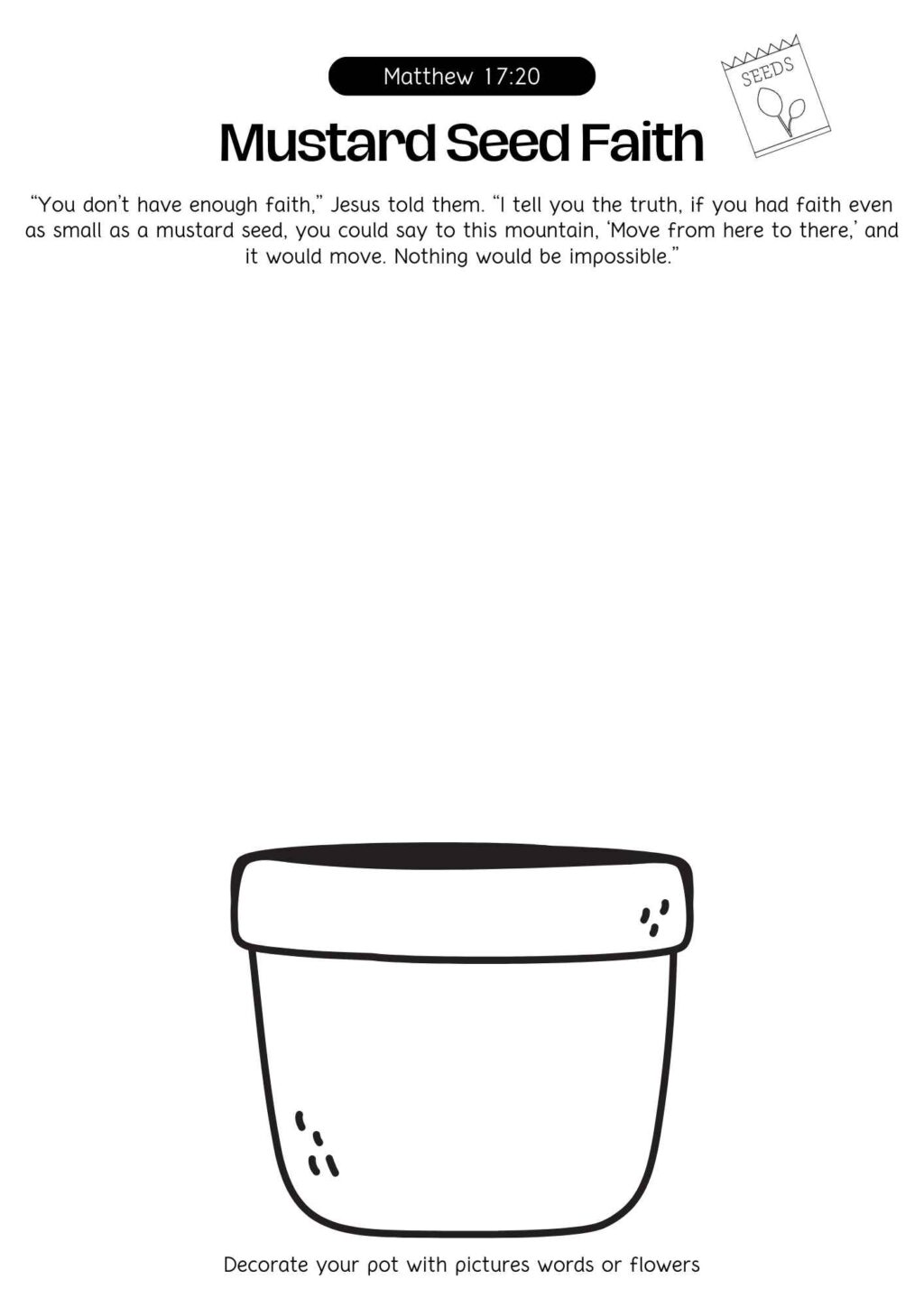 Parable of the Mustard Seed Multi Worksheet Activity Pack – 8 ...