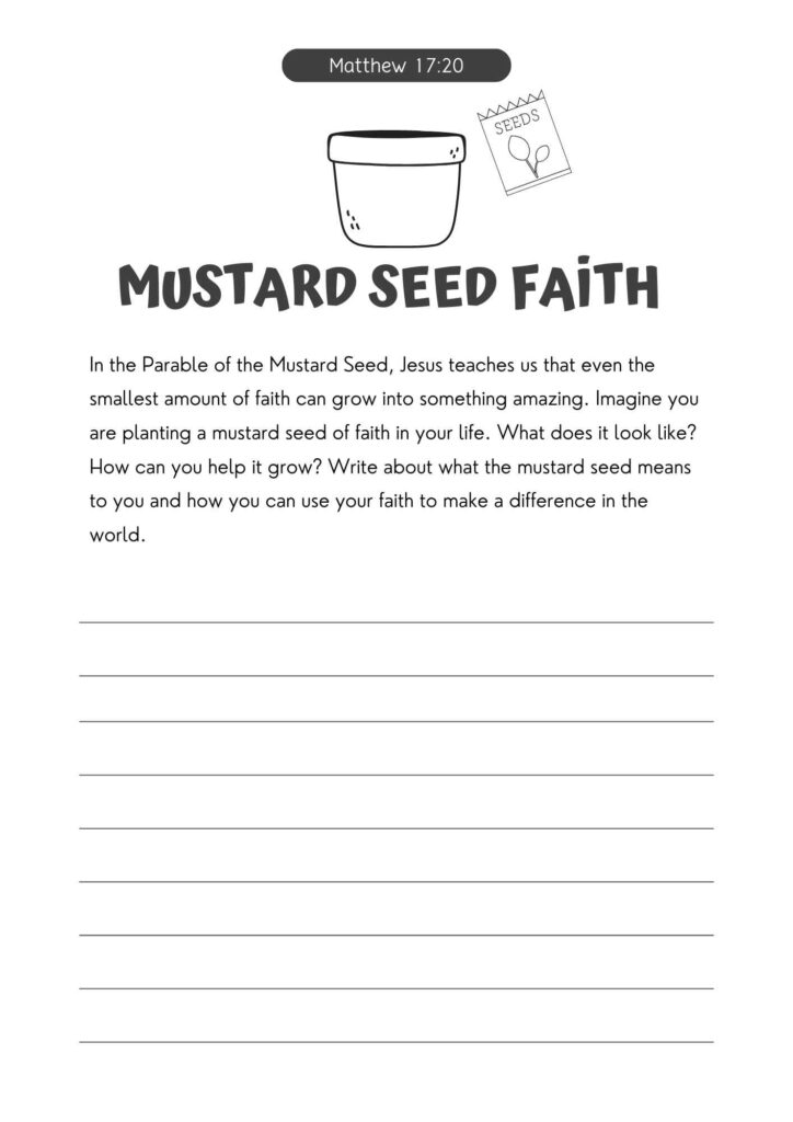 Parable of the Mustard Seed Multi Worksheet Activity Pack – 8 ...