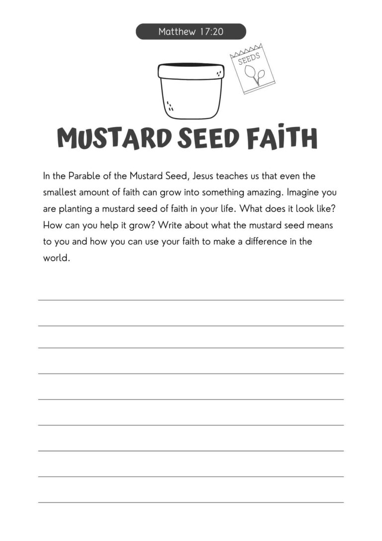 Parable of the Mustard Seed Multi Worksheet Activity Pack – 8 ...