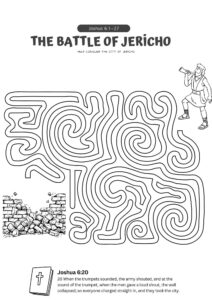 The Battle of Jericho – Walls Fall Down: 6 Bible Activity Sheet with ...