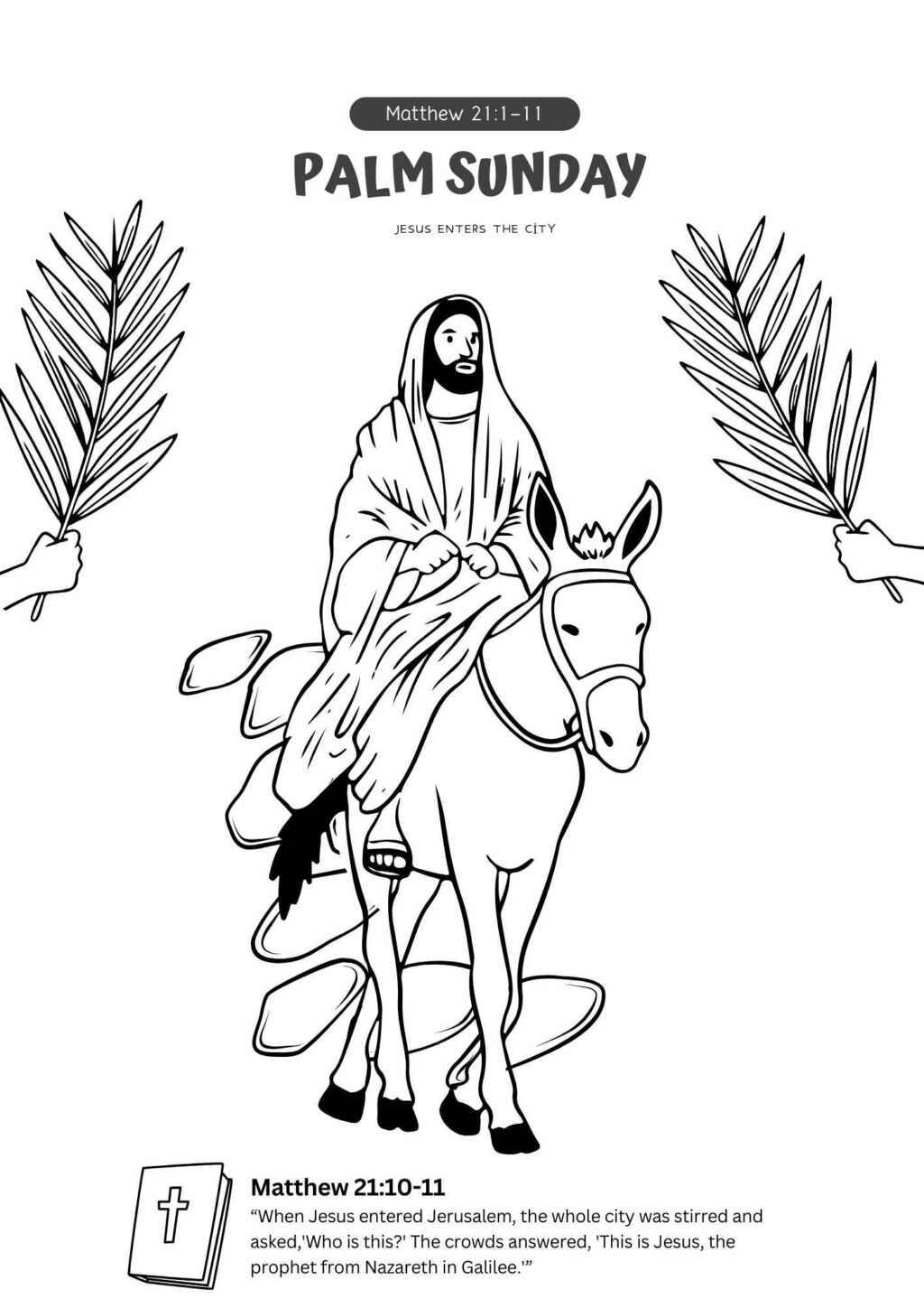 Palm Sunday Multi Worksheet Activity Pack – 6 Activities - Free Bible ...
