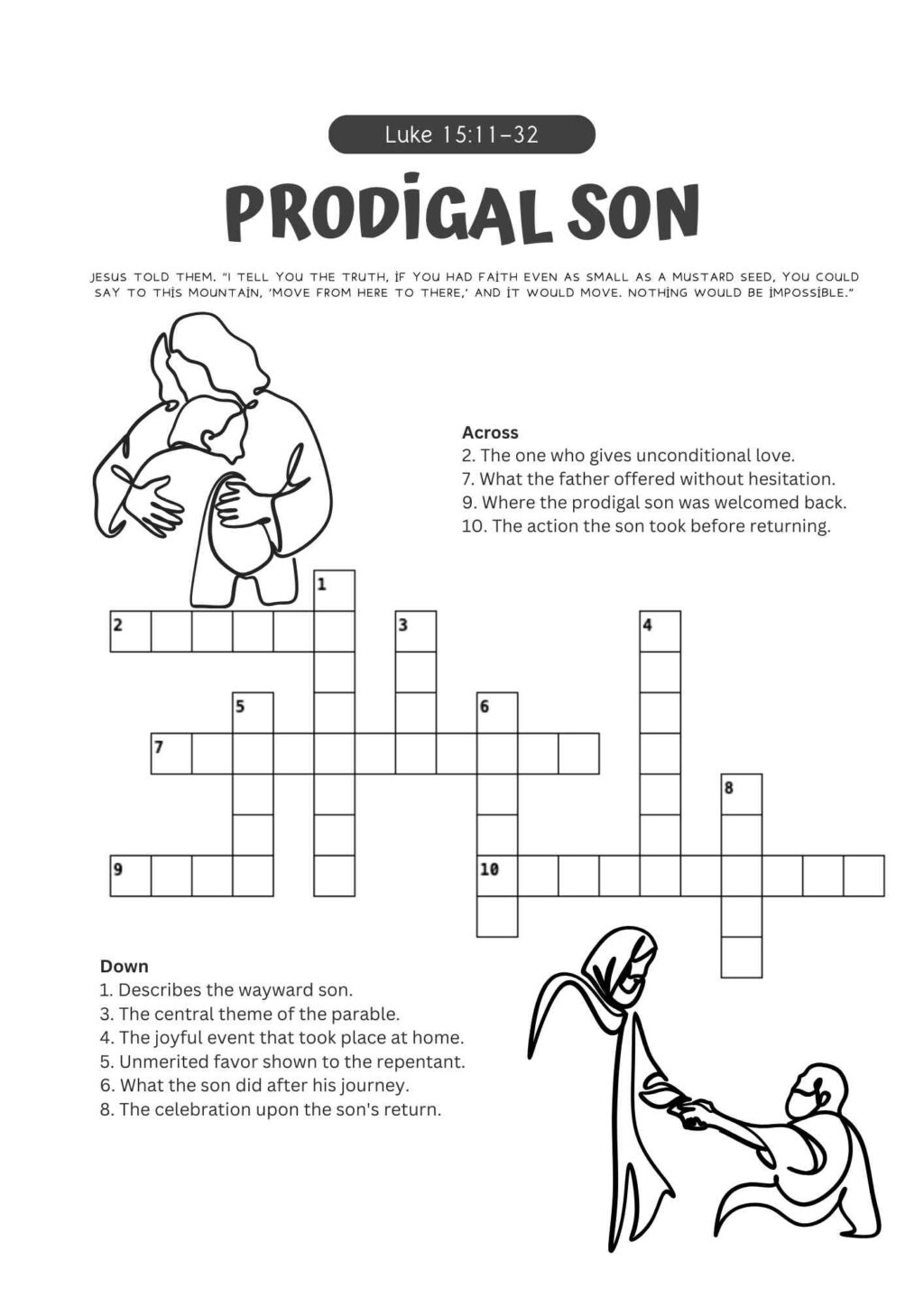 The Prodigal Son Activity Sheets - 5 Free Printable Activities - Free ...