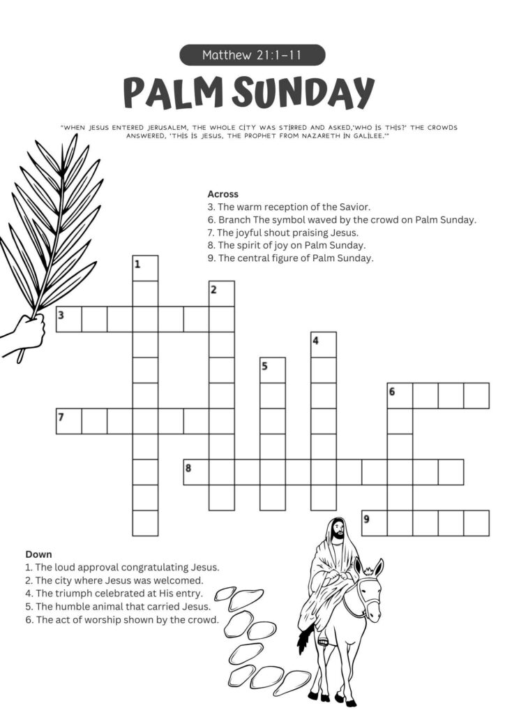 Palm Sunday Multi Worksheet Activity Pack – 6 Activities - Free Bible ...