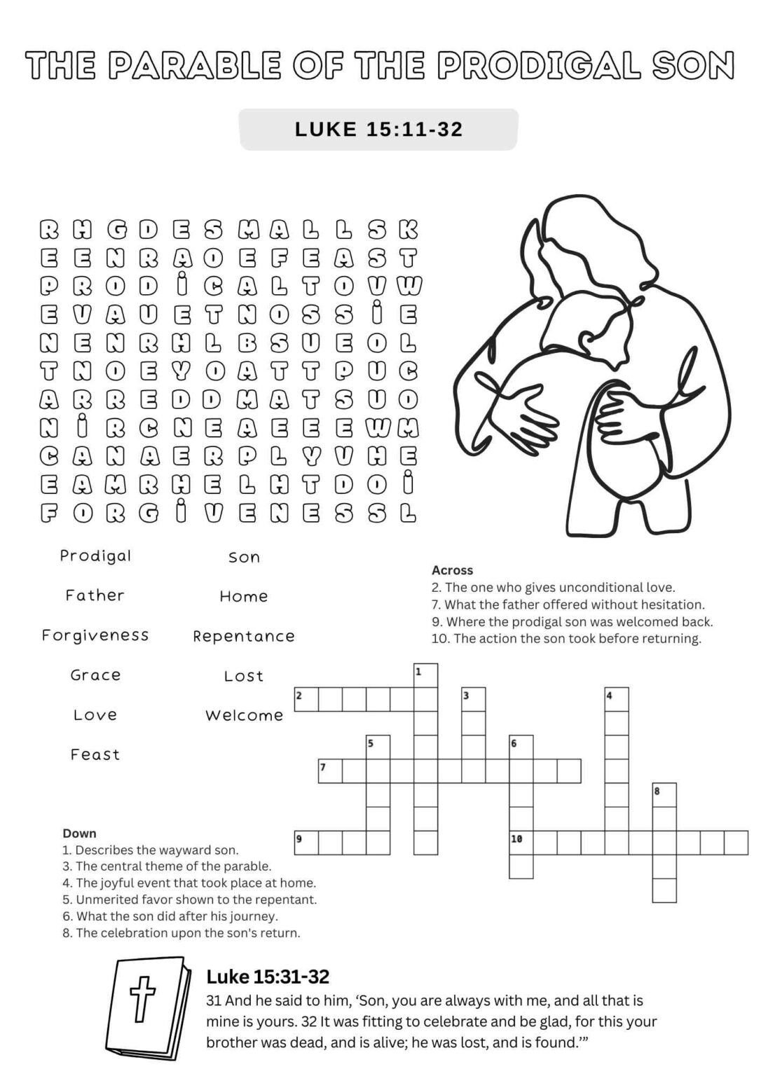The Prodigal Son Activity Sheets - 5 Free Printable Activities - Free ...