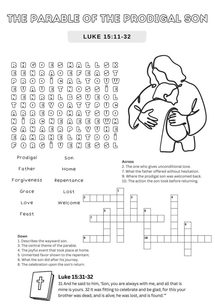 The Prodigal Son Activity Sheets - 5 Free Printable Activities - Free ...