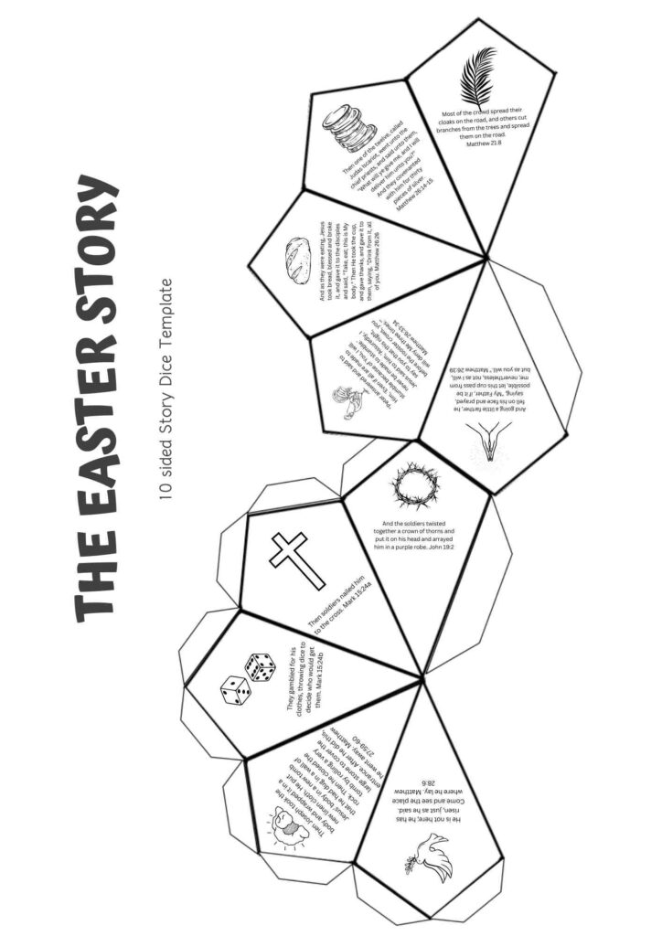 Easter Story Cube Printable | Resurrection Dice Activity | Sunday ...
