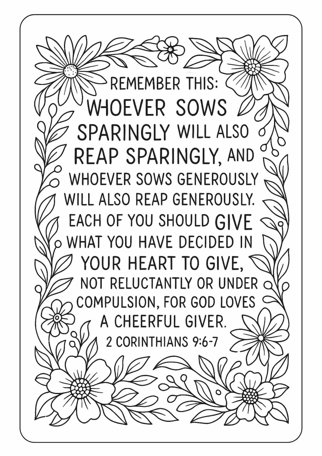 Christian generosity themed coloring pages - Free Bible Worksheets
