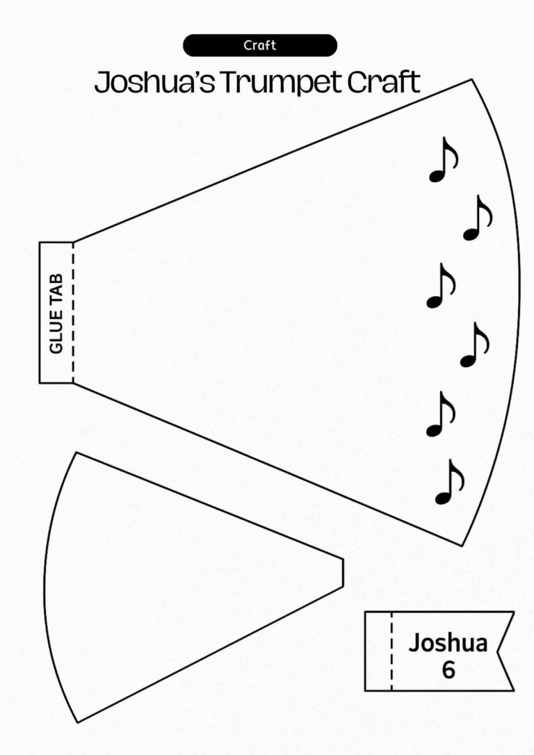 Joshua’s Trumpet Craft – Walls of Jericho Printable - Free Bible Worksheets