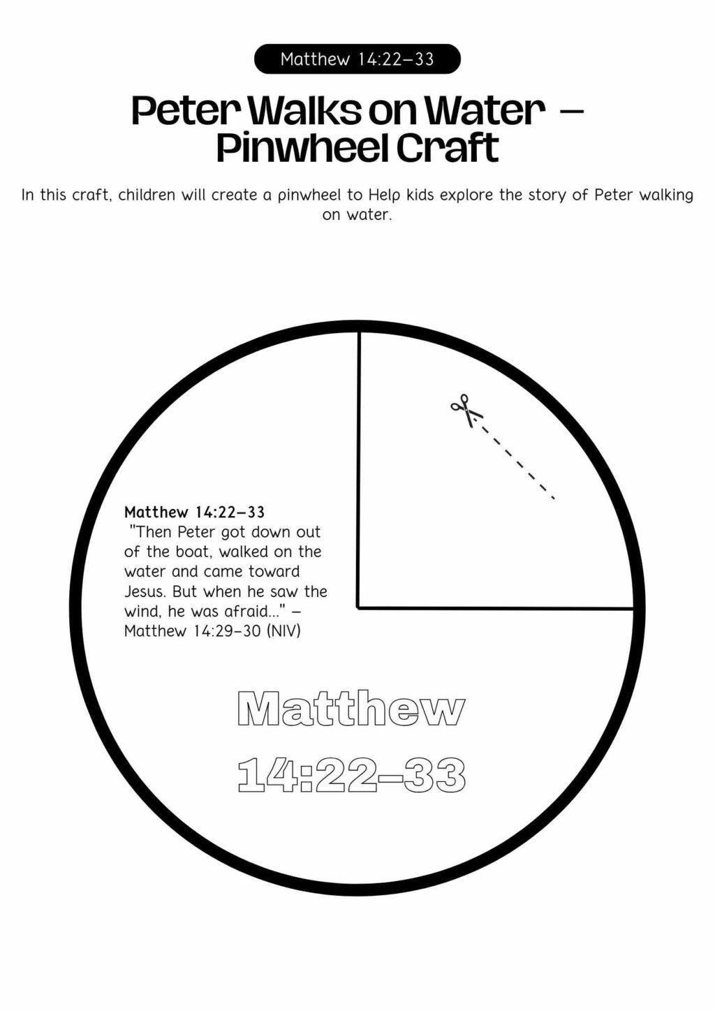 Free “Peter Walks on Water” Bible Craft – Faith Pinwheel Craft ...