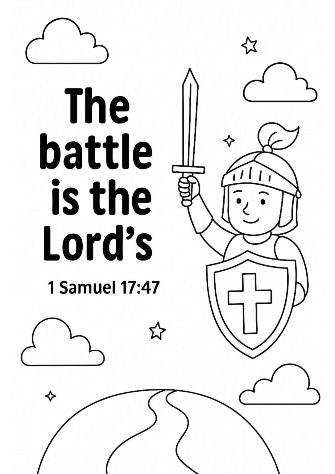 1 Samuel 17:47 Memory Verse Coloring Page – “The Battle Is the Lord’s ...