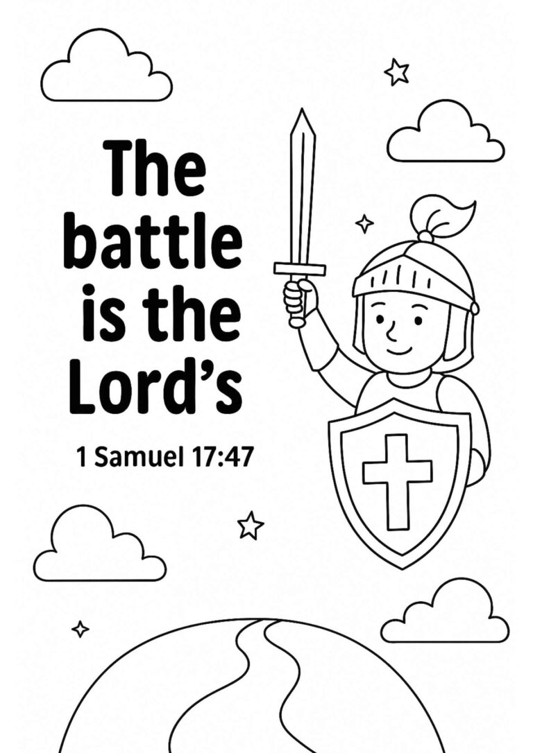 1 Samuel 17:47 Memory Verse Coloring Page – “The Battle Is the Lord’s ...