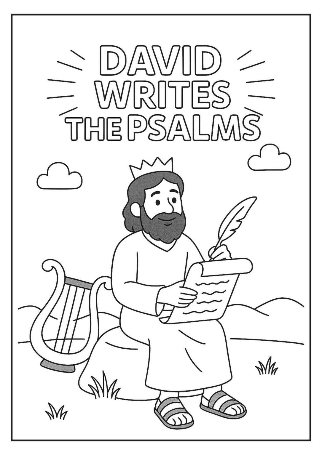 5 David Bible Story Coloring Pages – Magazine-Style Free Printables for ...