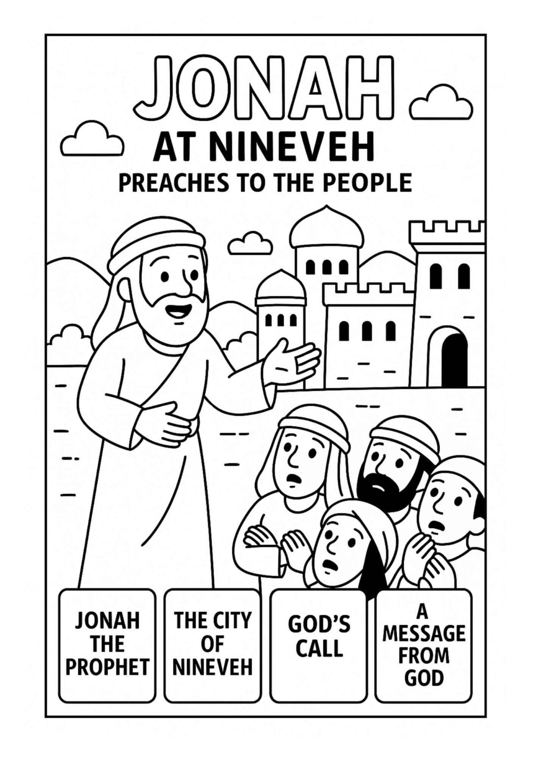 Jonah – 3-Part Coloring Page Set (Free Bible Printables for Kids ...