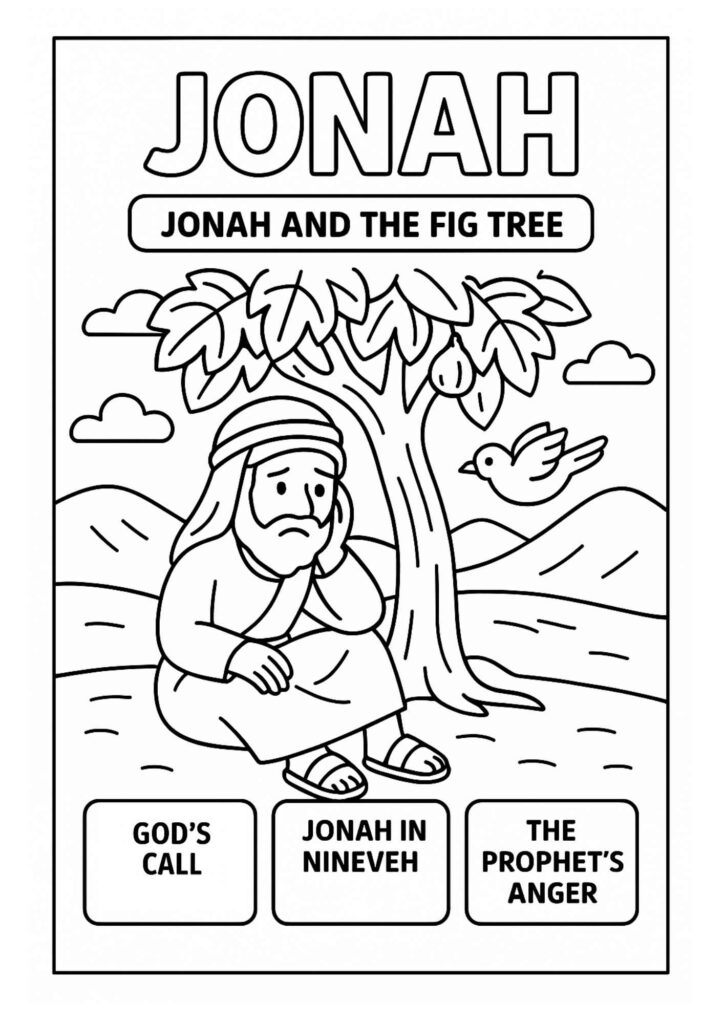Jonah – 3-Part Coloring Page Set (Free Bible Printables for Kids ...
